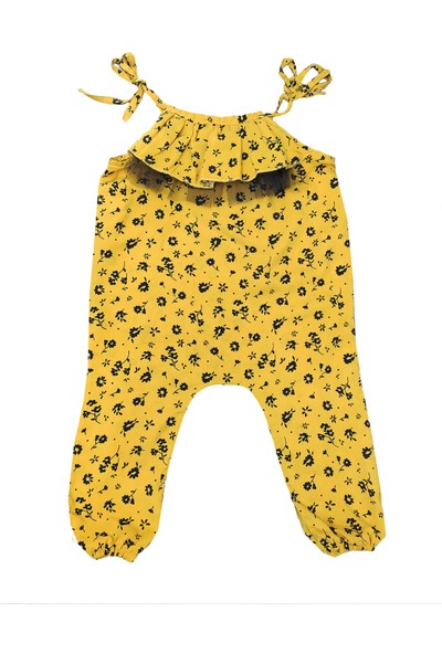 Shecco Babba Kız Bebek Hardal Desenli Askılı Tulum Shecco Babba Kız Bebek Hardal Desenli Askılı Tulum