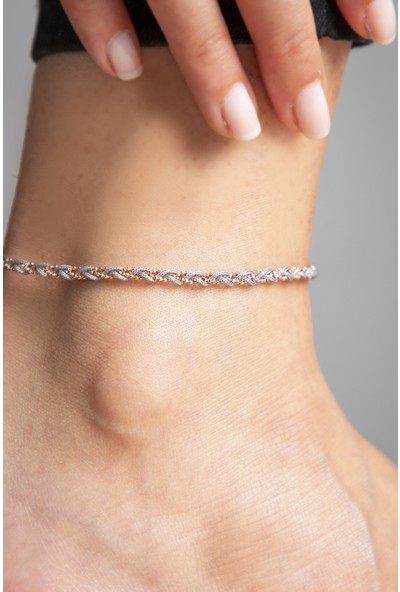 Elika Silver Kadın Gri Ip Detaylı Örgü 925 Ayar Gümüş Halhal Elika Silver Kadın Gri Ip Detaylı Örgü 925 Ayar Gümüş Halhal