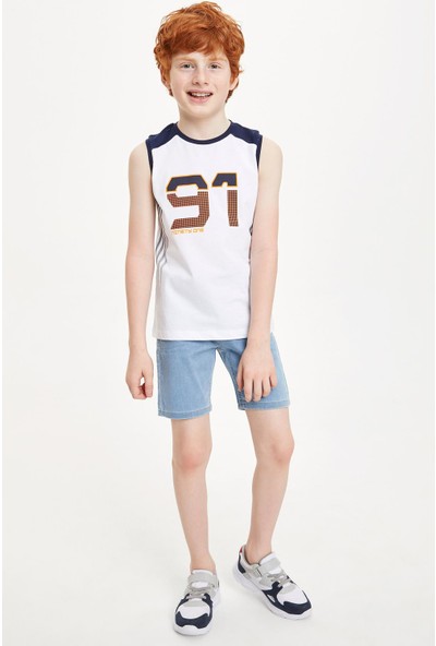 DeFacto Erkek Çocuk Slim Fit Normal Bel Jean Bermuda N2370A620SM