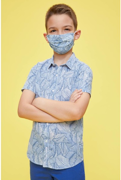 DeFacto Erkek Çocuk Regular Fit Düğmeli Yaka 2'li Kısa Kollu Gömlek S5945A620HS