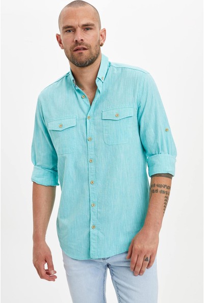 Defacto Çift Cepli Slim Fit Gömlek N1641AZ20SM