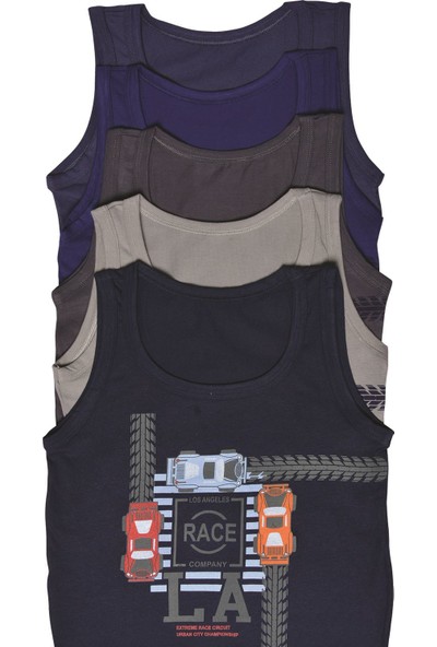 Nicoletta Mıxcolor Erkek Çocuk Askılı Atlet 5'li Paket Baskılı Nicoletta Mıxcolor Erkek Çocuk Askılı Atlet 5'li Paket Baskılı