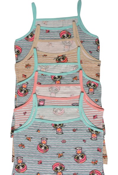 Nicoletta Mıxcolor Kız Çocuk Atlet Ip Askılı 5'li Paket Nicoletta Mıxcolor Kız Çocuk Atlet Ip Askılı 5'li Paket