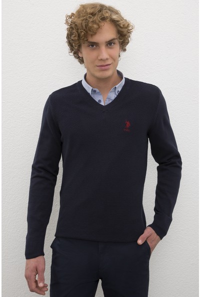 U.S. Polo Assn. Erkek Triko Kazak Basic 50206685-VR033 U.S. Polo Assn. Erkek Triko Kazak Basic 50206685-VR033
