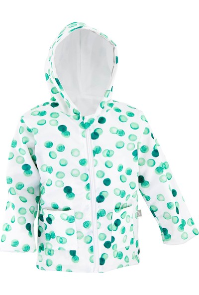 Boumini Su Geçirmez Çocuk Yağmurluk Kapüşonlu Yuvarlaklar Mint
