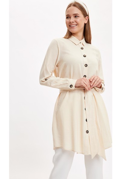 Defacto Düğme Detaylı Belden Bağlamalı Dokuma Tunik R3517AZ20SM