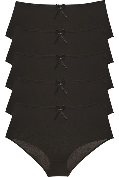 Nicoletta Siyah Kadın Külot Büyük Beden 5'li Paket Nicoletta Siyah Kadın Külot Büyük Beden 5'li Paket