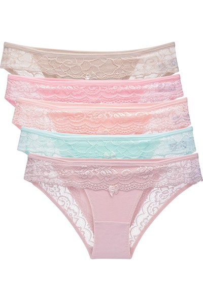 Nicoletta Somon Kadın Külot 5'li Paket Dantelli