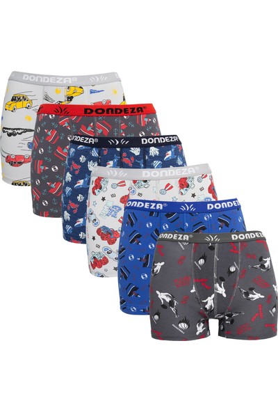İlbaş Pamuklu Desenli 6'lı Erkek Çocuk Boxer İlbaş Pamuklu Desenli 6'lı Erkek Çocuk Boxer