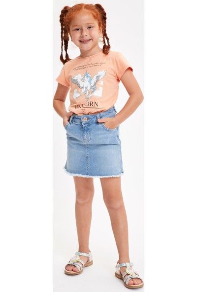 DeFacto Kız Çocuk Regular Fit Jean Etek S2056A620HS