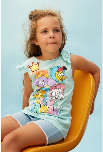 DeFacto Kız Çocuk Kral Şakir Lisanslı Dokunmatik Işıklı Kısa Kollu Tişört S4542A620HS DeFacto Kız Çocuk Kral Şakir Lisanslı Dokunmatik Işıklı Kısa Kollu Tişört S4542A620HS