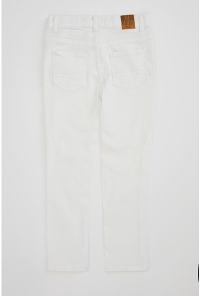 Defacto Erkek Çocuk Slim Fit Beyaz Jean Pantolon M5599A620SP Defacto Erkek Çocuk Slim Fit Beyaz Jean Pantolon M5599A620SP