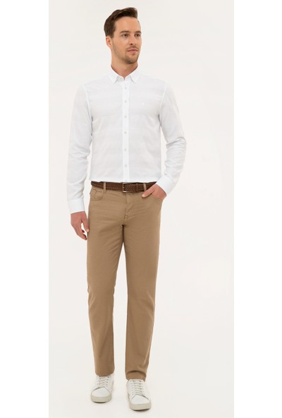 Pierre Cardin Erkek Camel Slim Fit Chino Pantolon 50200824-VR015 Pierre Cardin Erkek Camel Slim Fit Chino Pantolon 50200824-VR015