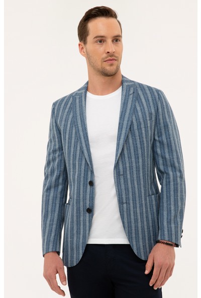 Pierre Cardin Erkek Mavi Ekstra Slim Fit Ceket 50220028-VR036 Pierre Cardin Erkek Mavi Ekstra Slim Fit Ceket 50220028-VR036