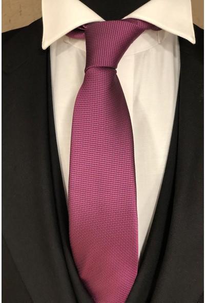 Quesste Mürdüm Armür Dokumalı Noktalı Mendilli Kravat