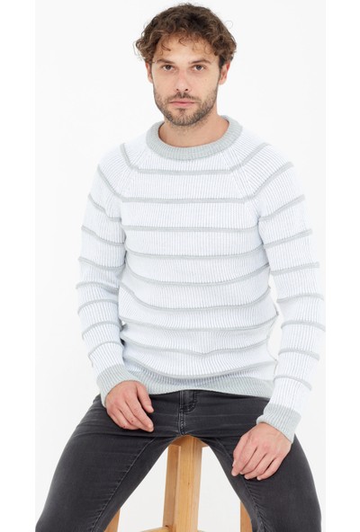Tarz Cool Çizgili Kalın Triko Kazak