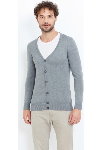 Tarz Cool Gri İnce Triko Hırka