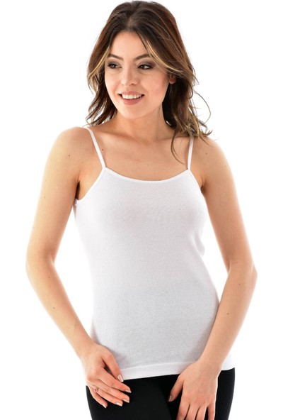 Seher 6 Adet Kadın 0061 İp Askılı Ribana Atlet Beyaz Seher 6 Adet Kadın 0061 İp Askılı Ribana Atlet Beyaz