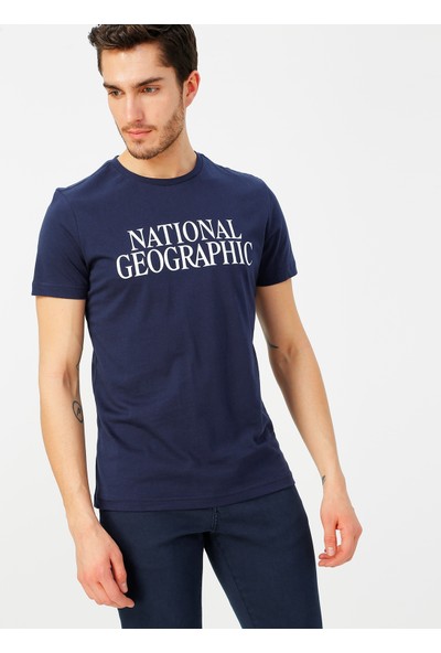 National Geographic Erkek Lacivert Bisiklet Yaka T-Shirt National Geographic Erkek Lacivert Bisiklet Yaka T-Shirt