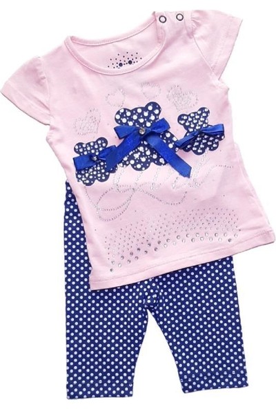 Hippo Bebe Divonette Taşlı Fiyonklu Ayıcık Baskılı Taytlı Kız Takım