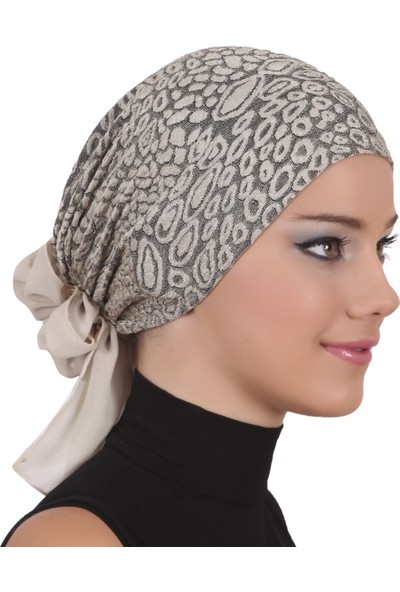 Fidan Bone Brokar Tüllü Bej Bone Fidan Bone Brokar Tüllü Bej Bone