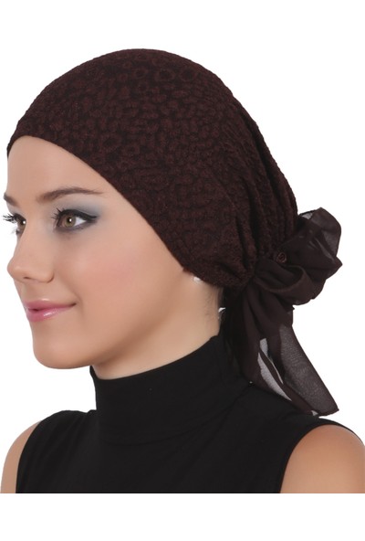 Fidan Bone Brokar Tüllü Kahverengi Bone Fidan Bone Brokar Tüllü Kahverengi Bone