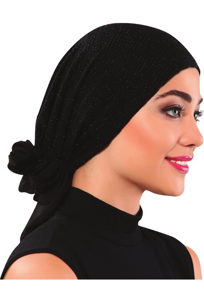 Fidan Bone Brokar Tüllü Siyah Simli Bone Fidan Bone Brokar Tüllü Siyah Simli Bone