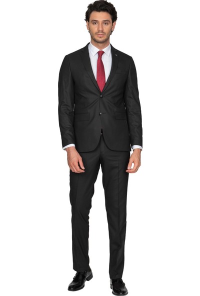White Stone Slim Fit 6 Drop Takım Elbise Siyah White Stone Slim Fit 6 Drop Takım Elbise Siyah