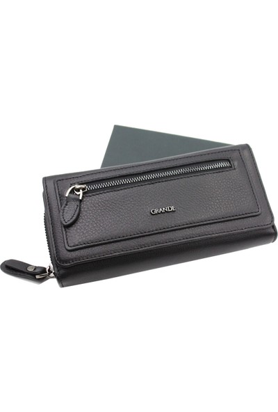 Grande 2636 Deri Kadın Cüzdan Siyah