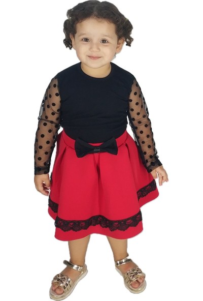 Kostüm Diyarı Küçük Puantiyeli Kolları Tül Body NS250K022