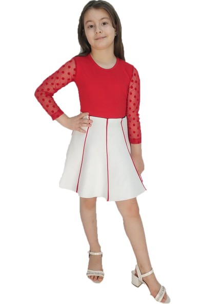 Kostüm Diyarı Büyük Puantiyeli Kolları Tül Body NS253K014