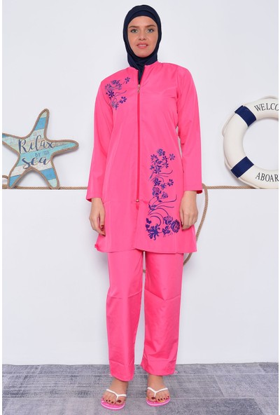 Mossta Çiçek Baskılı Tam Tesettür Mayo