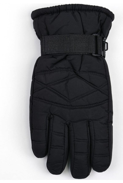 Mossta Düz Çocuk Kar Eldiveni Siyah