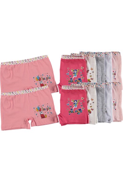 Dondeza 6'lı Eko Paket Baskılı Kız Çocuk Boxer Dondeza 6'lı Eko Paket Baskılı Kız Çocuk Boxer