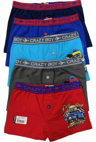 Tutku Çocuk 6'lı Düğmeli Penye Boxer