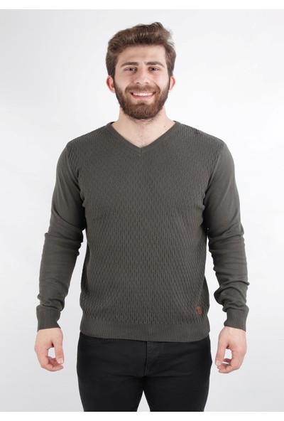 Alexander Gardi Waffle Desenlı V Yaka Regular Fit Casual Kazak Yeni Sezon Alexander Gardi Waffle Desenlı V Yaka Regular Fit Casual Kazak Yeni Sezon