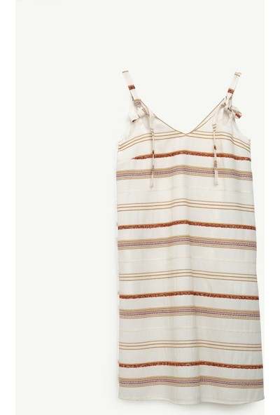 Yargıcı Kadın Askı Detaylı Bol Elbise