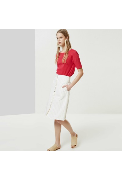 Yargıcı Kadın Düğmeli Midi Etek