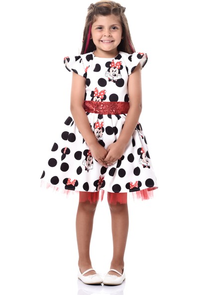 Eylül Elif Butik Kız Çocuk Beyaz Minnie Mouse Elbise Eylül Elif Butik Kız Çocuk Beyaz Minnie Mouse Elbise