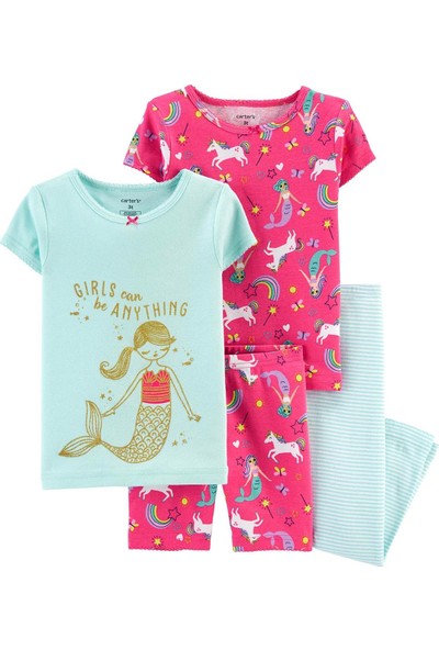 Carter's Deniz Kızı Desenli 4'lü Pijama Takımı