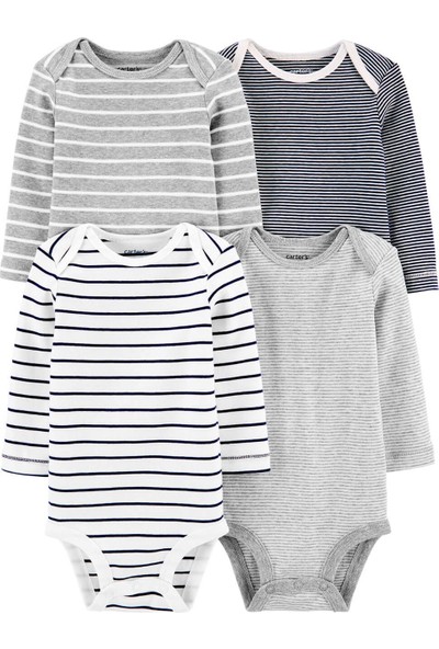 Carter's Çizgili 4'lü Uzun Kollu Bebek Body