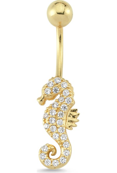 Altın Sepeti Altın Deniz Atı Göbek Piercing Altın Sepeti Altın Deniz Atı Göbek Piercing