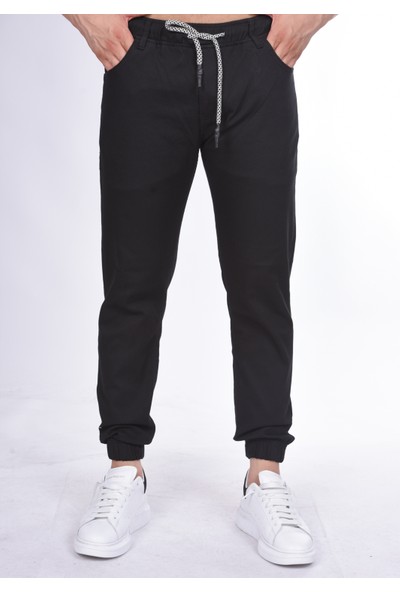 Black Steel 3000 Armür Desenli Paça ve Bel Lastikli Pantolon Black Steel 3000 Armür Desenli Paça ve Bel Lastikli Pantolon