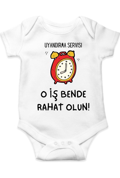 Happy Onesie Co Uyandırma Servisi Kısa Kollu Çıtçıtlı Body %100 Pamuklu / 3 - 6 Ay