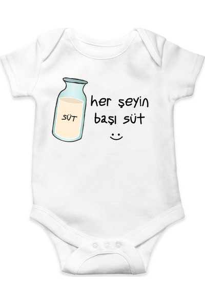 Happy Onesie Co Herşeyin Başı Süt Kısa Kollu Çıtçıtlı Body %100 Pamuklu / 2 Yaş Happy Onesie Co Herşeyin Başı Süt Kısa Kollu Çıtçıtlı Body %100 Pamuklu / 2 Yaş