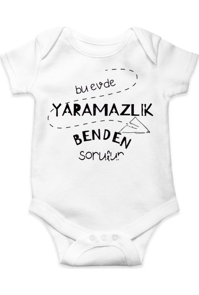 Happy Onesie Co Yaramazlık Kısa Kollu Çıtçıtlı Body %100 Pamuklu / 9 - 12 Ay