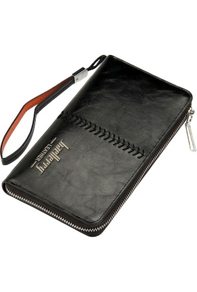 Baellerry Erkek Deri Fermuarlı Rugan Uzun Cüzdan