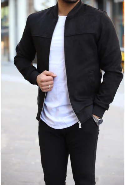 Densmood Siyah Düz Süet Mont Densmood Siyah Düz Süet Mont