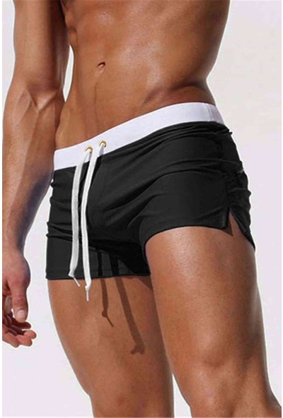 Angelsin Siyah Likralı Erkek Deniz Şortu Angelsin Siyah Likralı Erkek Deniz Şortu