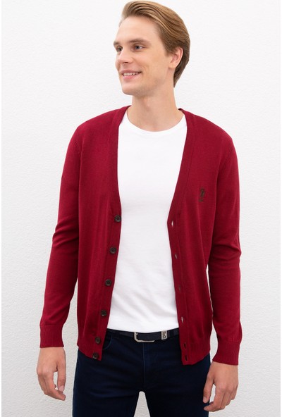 U.S. Polo Assn. Kırmızı Triko Hırka Basic 50206757-VR014